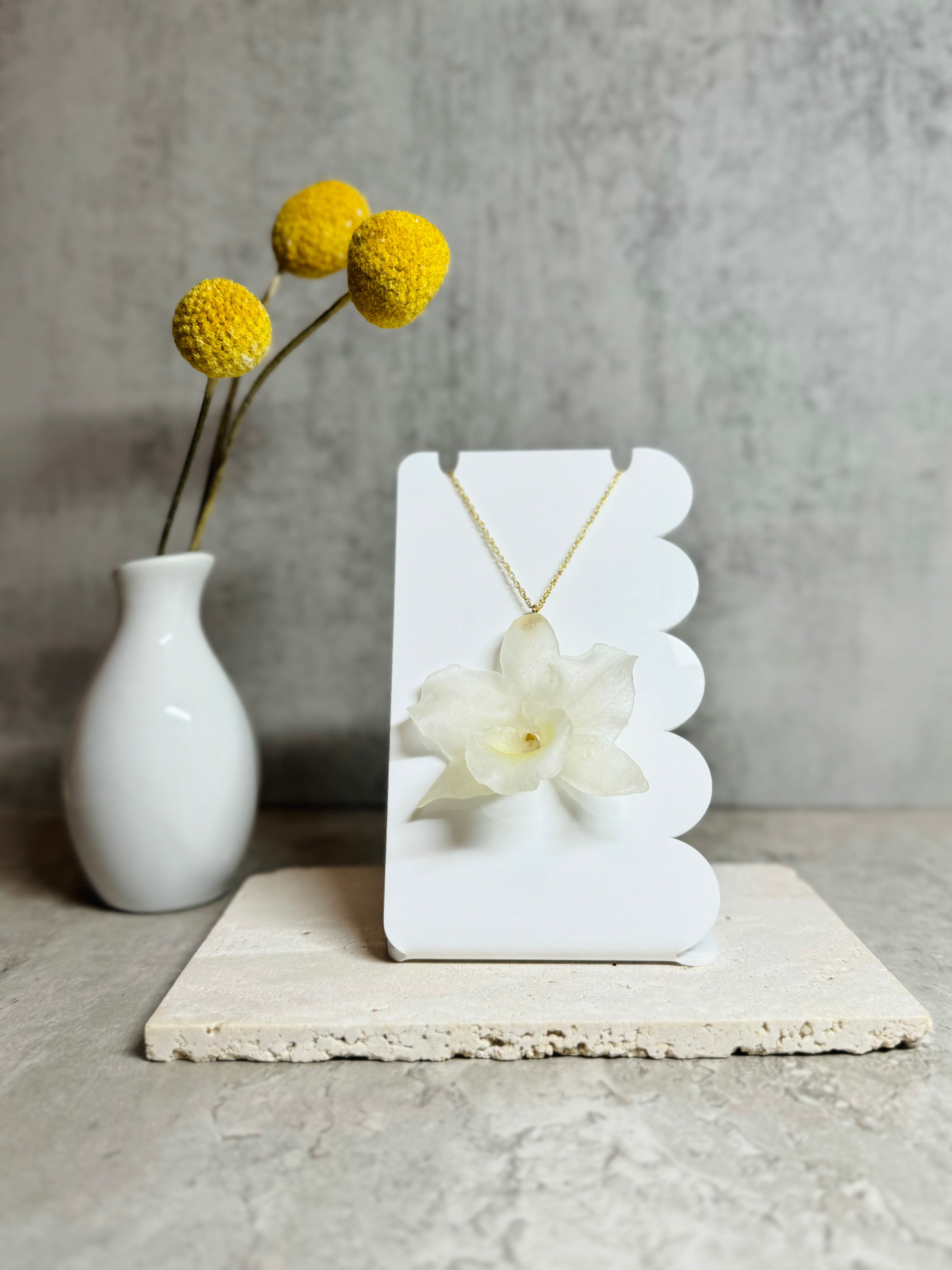 Orchid (L) ~White~ – MUMU Botanical Jewelry